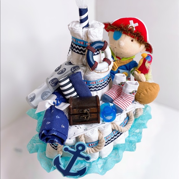 Handmade | Accessories | Pirate Ship Diaper Cake Nautical Themed | Poshmark
